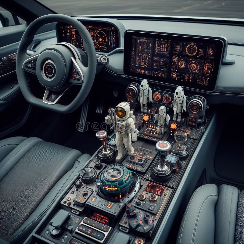 A Built in Mini Space Station Inside the Car, with Con Stock ...