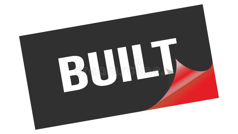 BUILT Text on Black Red Sticker Stamp Stock Illustration - Illustration ...