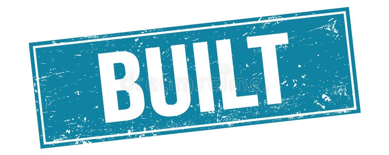 BUILT Text on Blue Grungy Rectangle Stamp Stock Illustration ...