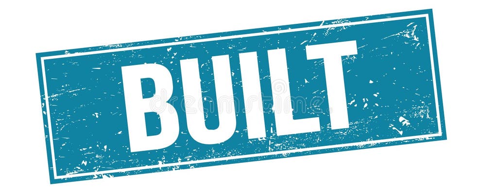 BUILT Text on Blue Grungy Rectangle Stamp Stock Illustration ...