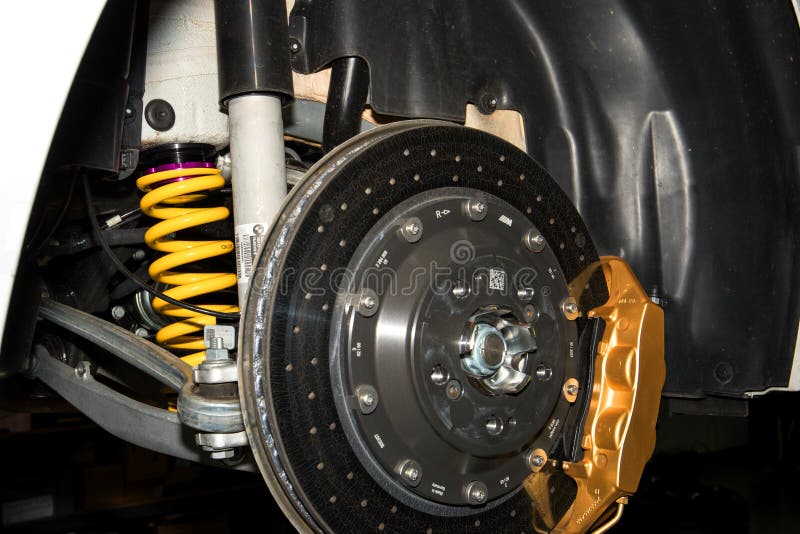 Carbon Ceramic Disc Brake Part Closeup High Performance Part in ...