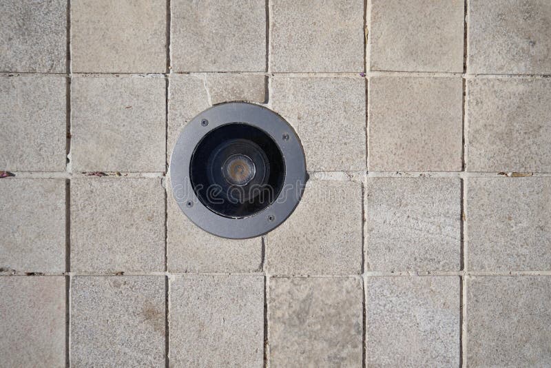 Built in Waterproof Inground LED Luminaire Sidewalk Light Stock Photo ...