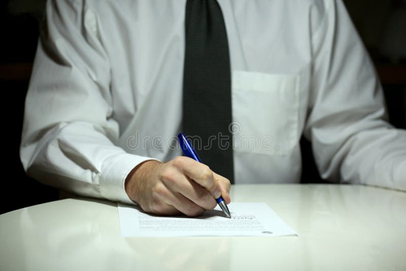 Buisness Man Signing Contract Stock Image - Image of commerce, formal ...