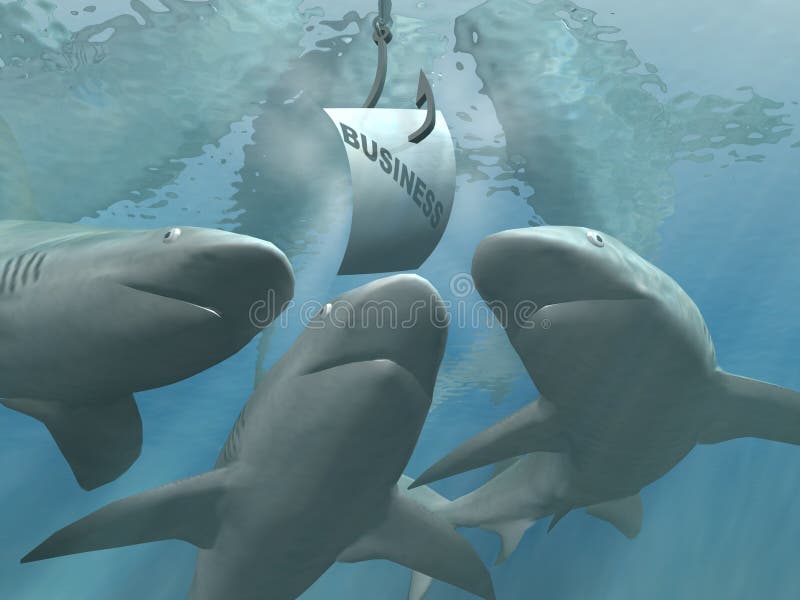 Sharks menace stock illustration. Illustration of hunting - 17761608