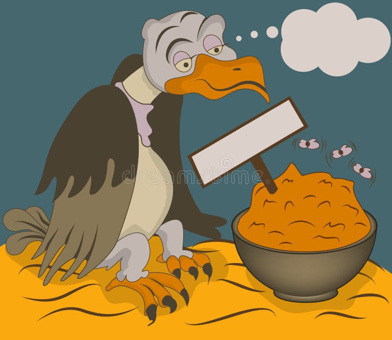 Buitre hambriento ilustración del vector. Ilustración de americano ...