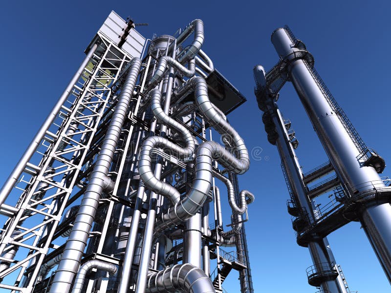 Buizen van fabriek stock illustratie. Illustratie bestaande uit fabriek ...