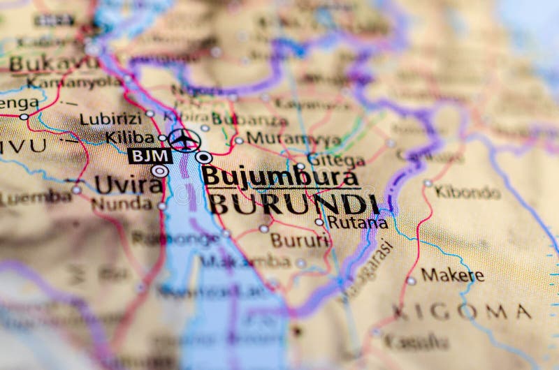 Bujumbura no mapa imagem de stock. Imagem de explorar - 114070125