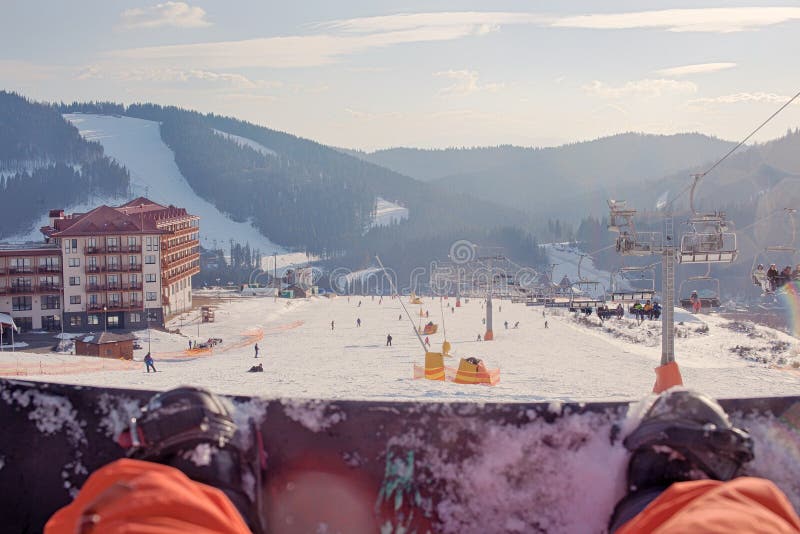 Bukovel Ski Resort. Ukraine Stock Image - Image of picturesque, slope ...