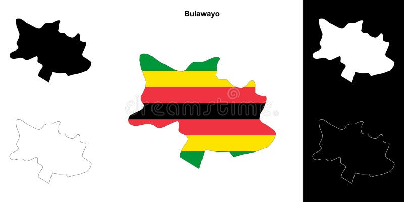 Bulawayo outline map stock vector. Illustration of cartography - 356559612