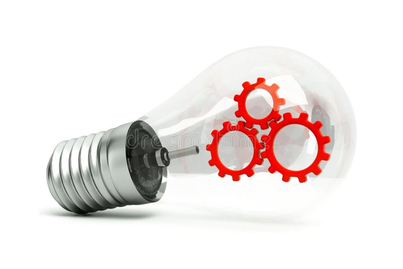 Light bulb with cogs stock illustration. Illustration of action - 27519525