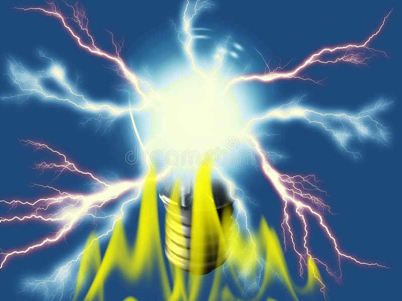 Lightning bulb stock illustration. Illustration of advertising - 7802535