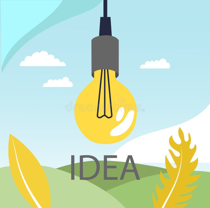 Bulb on the Abstract Background with Idea Speech, Concept of Big Ideas ...