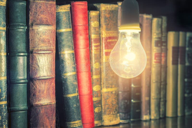 Bulb and Book stock image. Image of electric, wisdom - 45596277
