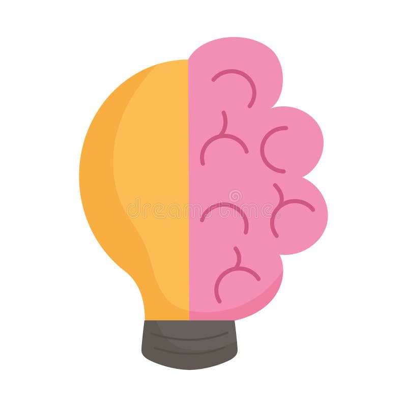 Bulb brain icon stock vector. Illustration of difference - 273204655