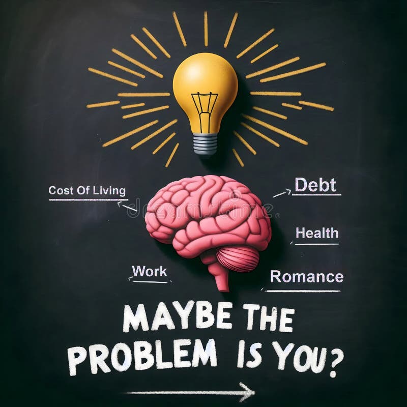 Bulb and Brain Poster with the Words Maybe the Problem is You are ...