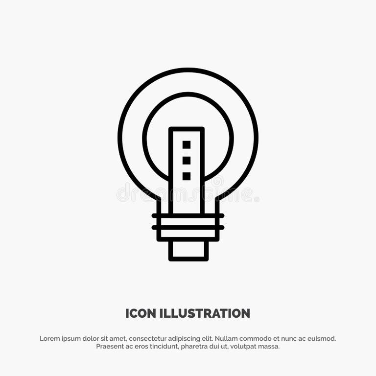 Bulb, Bright, Business, Idea, Light, Light Bulb, Power Line Icon Vector ...