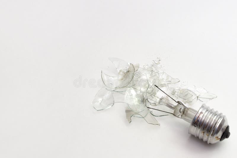 Bulb Broken Smithereens among the Shards of Glass Stock Image - Image ...