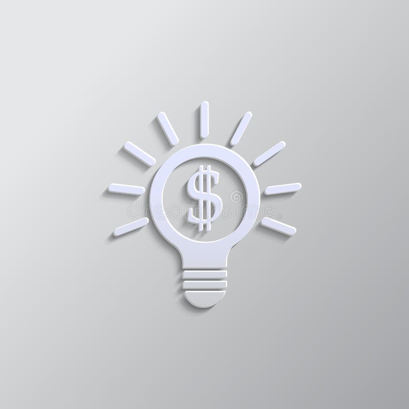 Bulb, Business Paper Style, Icon. Paper Style Vector Icon Stock ...