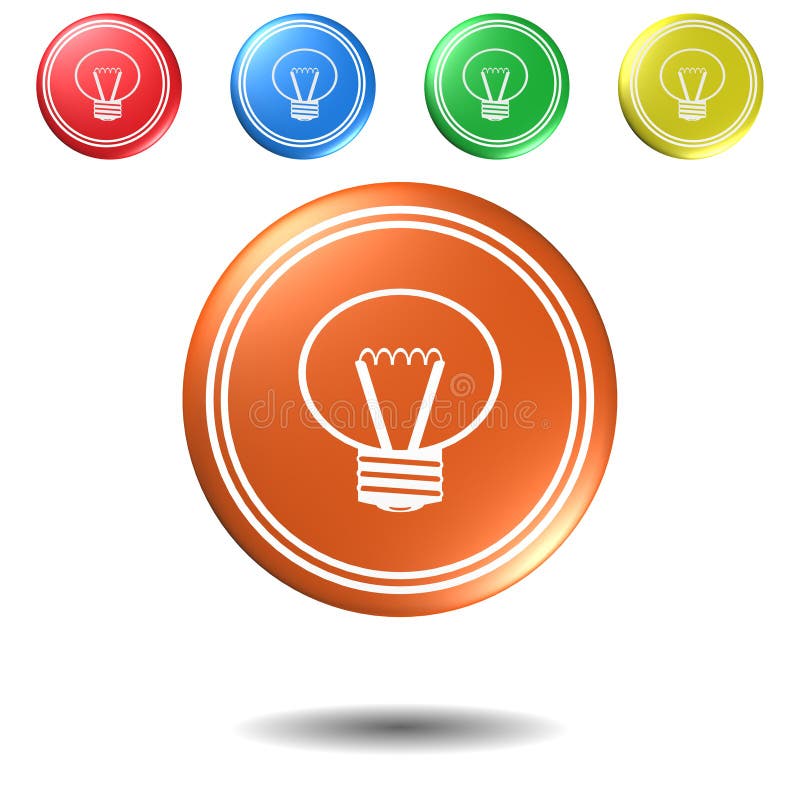 Bulb,button,3D Illustration Stock Illustration - Illustration of style ...