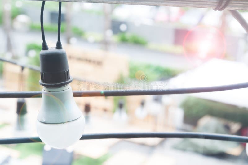 Bulb in Cafe or Restaurant, Outdoor Exterior, Decoration Stock Photo ...