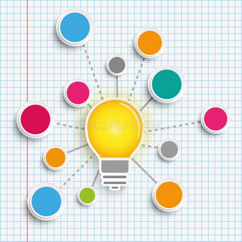 Bulb Circles Network Infographic Checked Paper Stock Vector ...