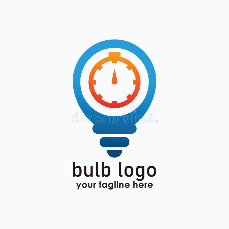 Bulb and Clock Logo Concept, Smart Time Logos, Digital Icon Design ...