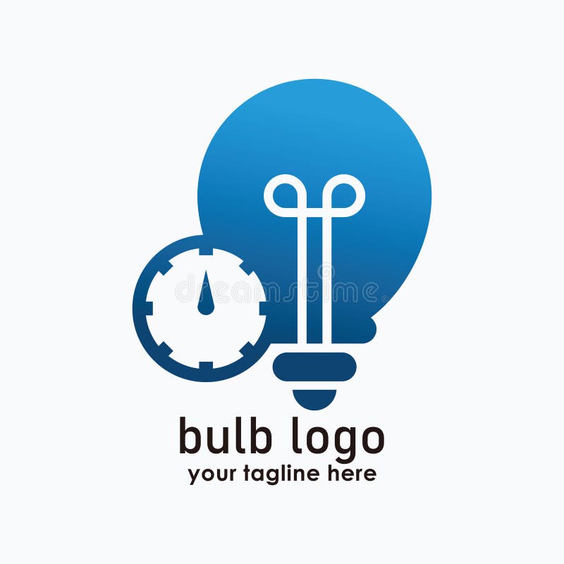 Bulb and Clock Logo Concept, Smart Time Logos Inspiration, Digital Icon ...