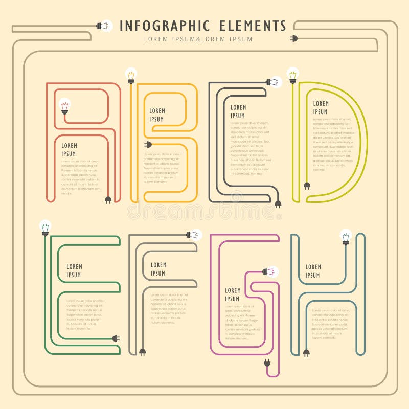 Bulb and Colorful Wire Infographics Design Stock Vector - Illustration ...