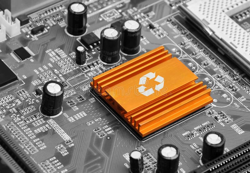 Bulb on Computer Chip - Technology Concept Stock Photo - Image of ...