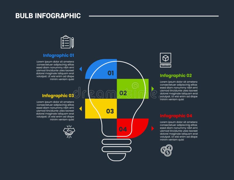 Bulb Creative Idea Solution Infographic Process Diagram with Bulb and ...