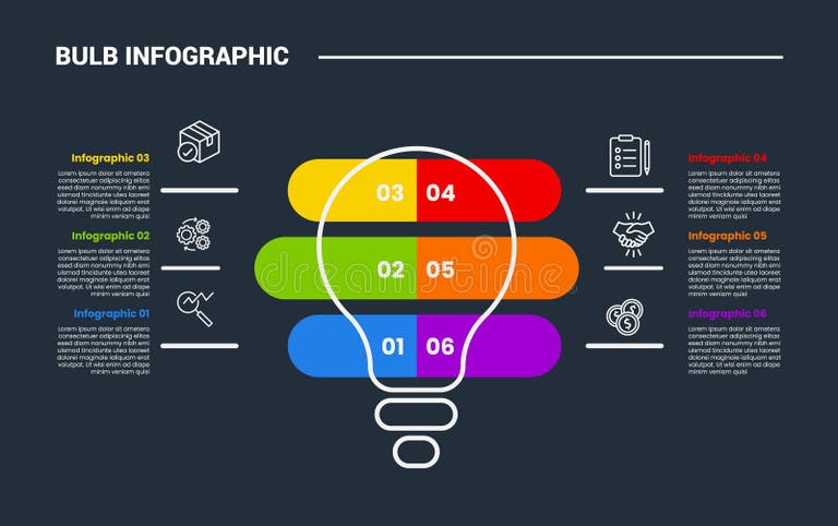 Bulb Creative Idea Solution Infographic Process Diagram with Round ...