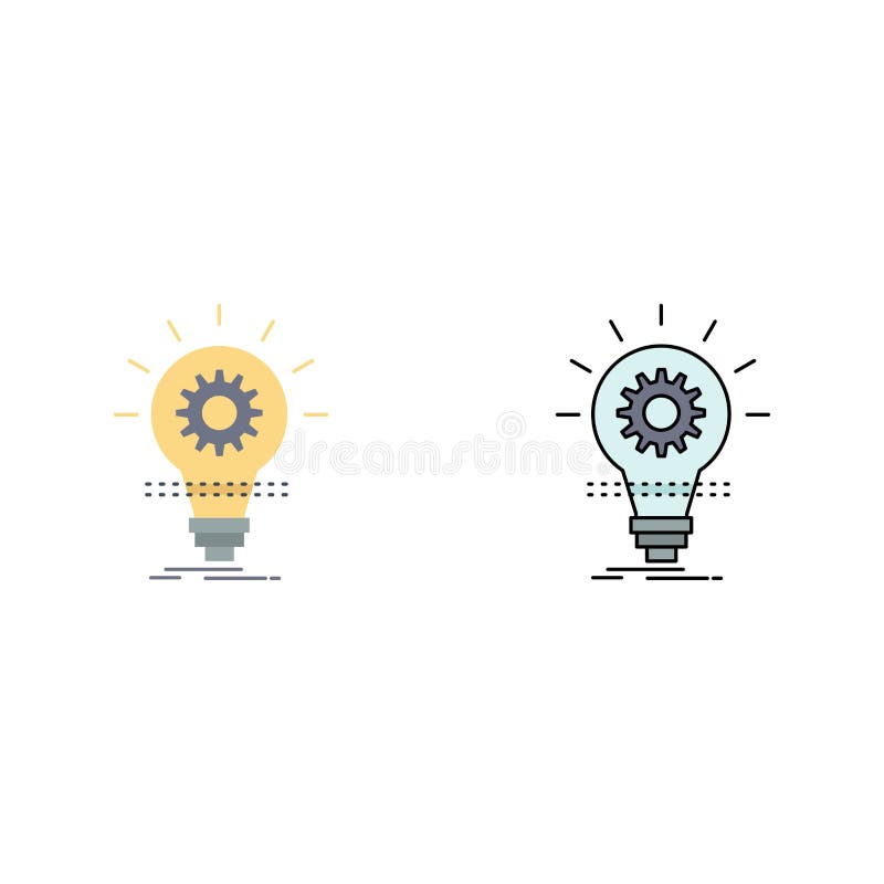 Bulb, Develop, Idea, Innovation, Light Flat Color Icon Vector Stock ...