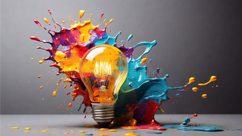 A Light Bulb with Unconventional Colors, Symbolizing Out-of-the-box ...