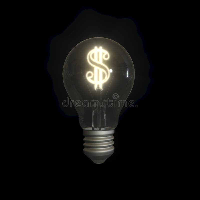 Bulb Dollar Sign . 3d Render Stock Illustration - Illustration of ...