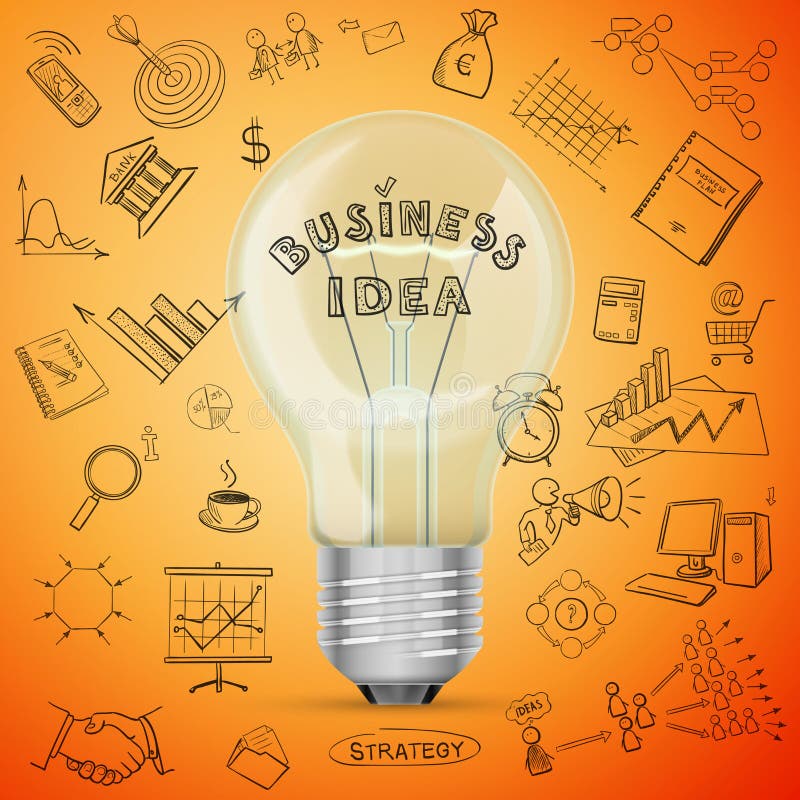 Bulb with drawing stock vector. Illustration of icon - 73823656