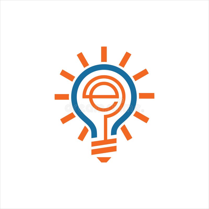 E Letter Alphabet Icon Light Bulb Abstract Logo Design Vector Stock ...