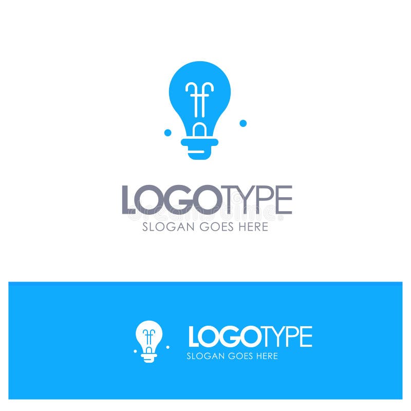 Bulb, Education, Idea Blue Solid Logo with Place for Tagline Stock ...