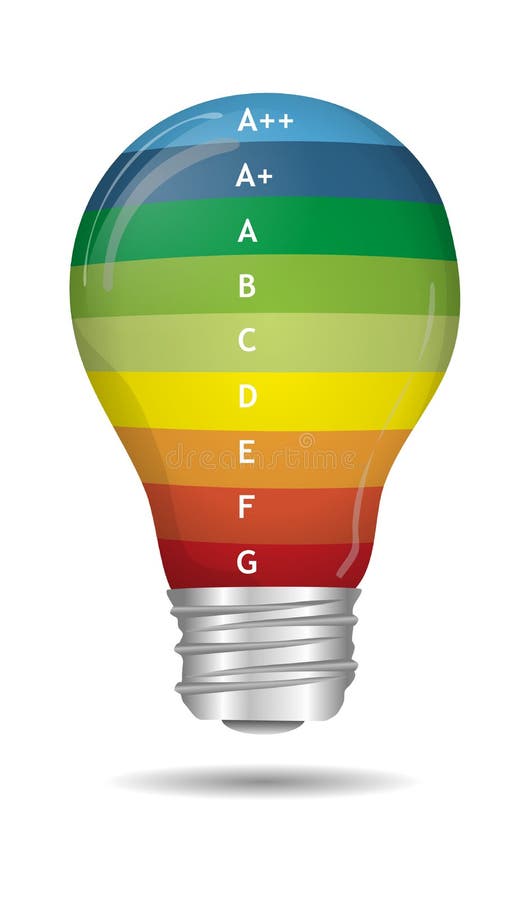 Bulb energy class isolated stock illustration. Illustration of concept ...