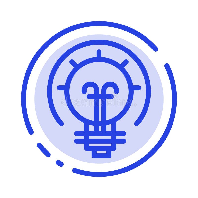 Bulb, Energy, Idea, Solution Blue Dotted Line Line Icon Stock Vector ...