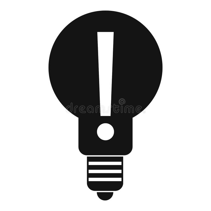 Bulb with Exclamation Mark Inside Icon Simple Stock Vector ...