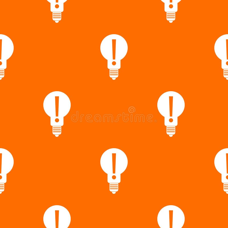 Bulb with Exclamation Mark Inside Pattern Seamless Stock Vector ...