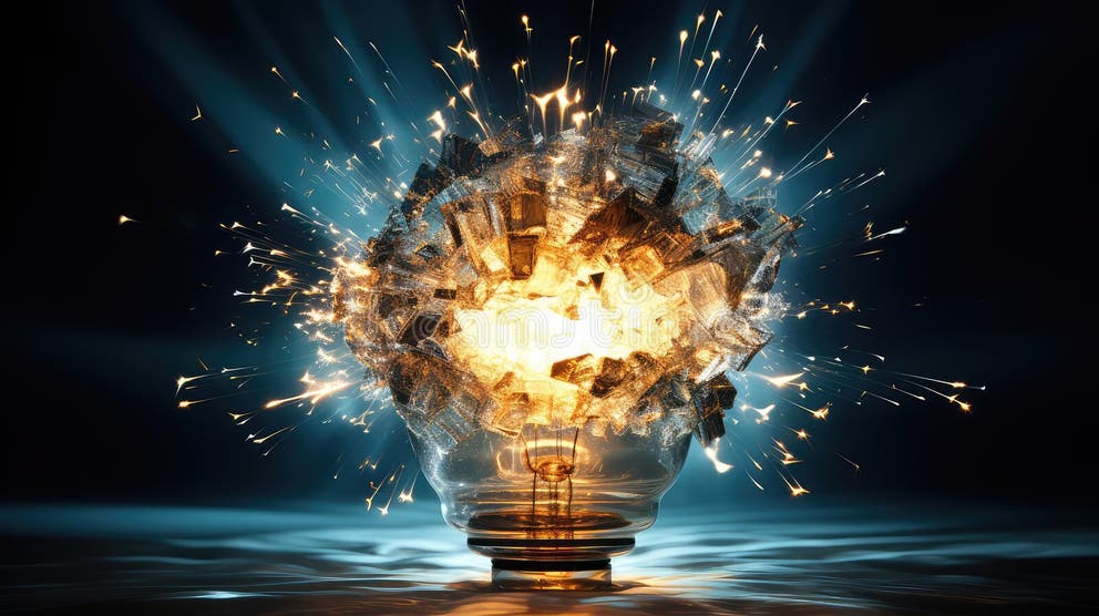Bulb exploding light stock illustration. Illustration of photographer ...