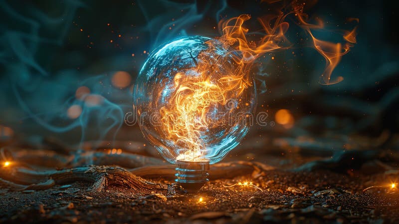 Bulb Explosion Abstract Power Glass Concept Black Broken Explode ...
