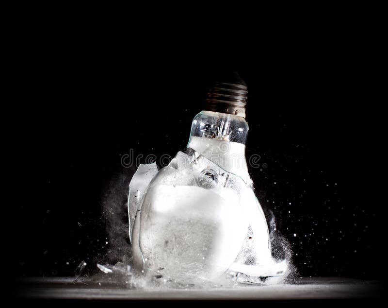 Bulb explosion stock image. Image of smash, closeup, bulb - 39869371
