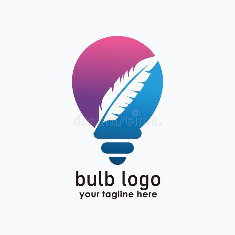 Bulb and Feather Logo Design Concept, Creative Smart Logos, Education ...