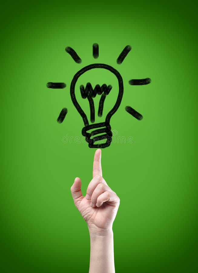 Bulb on tip of finger stock image. Image of equipment - 29249111
