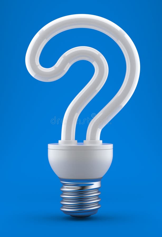Bulb in the Form of a Question Mark Stock Illustration - Illustration ...