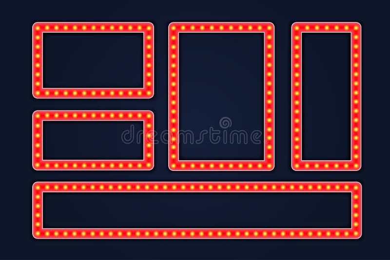 Bulb Frame with Empty Space Transparent Background. Set Diferent Shape ...