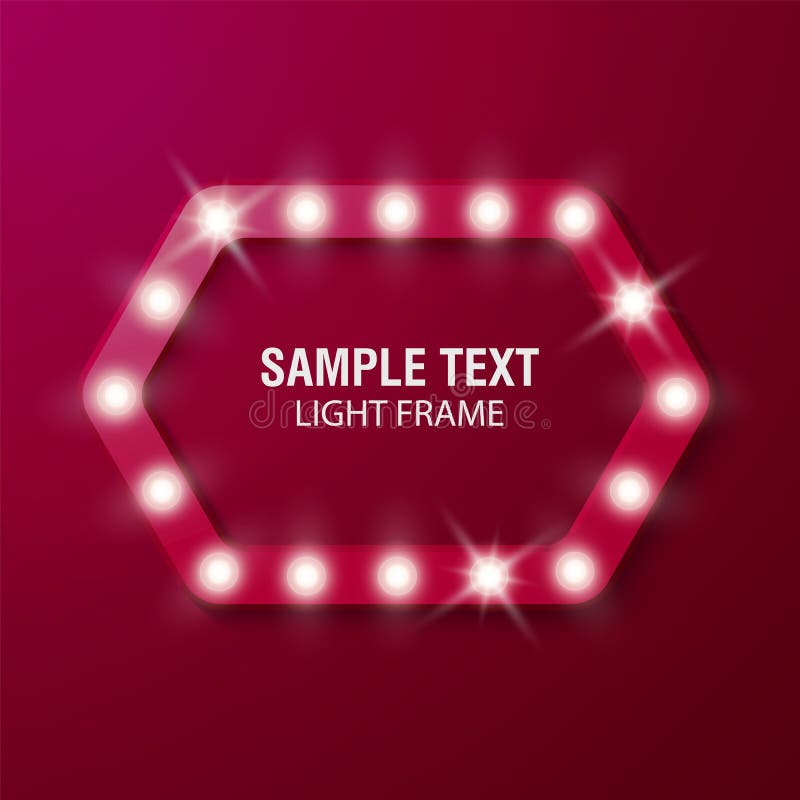 Bulb Frames on Red Background, Vector Illustration Stock Vector ...