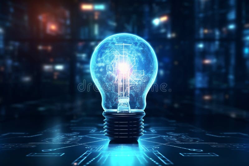 Bulb of Future Technology on Innovation Backdrop Signifies Creative ...